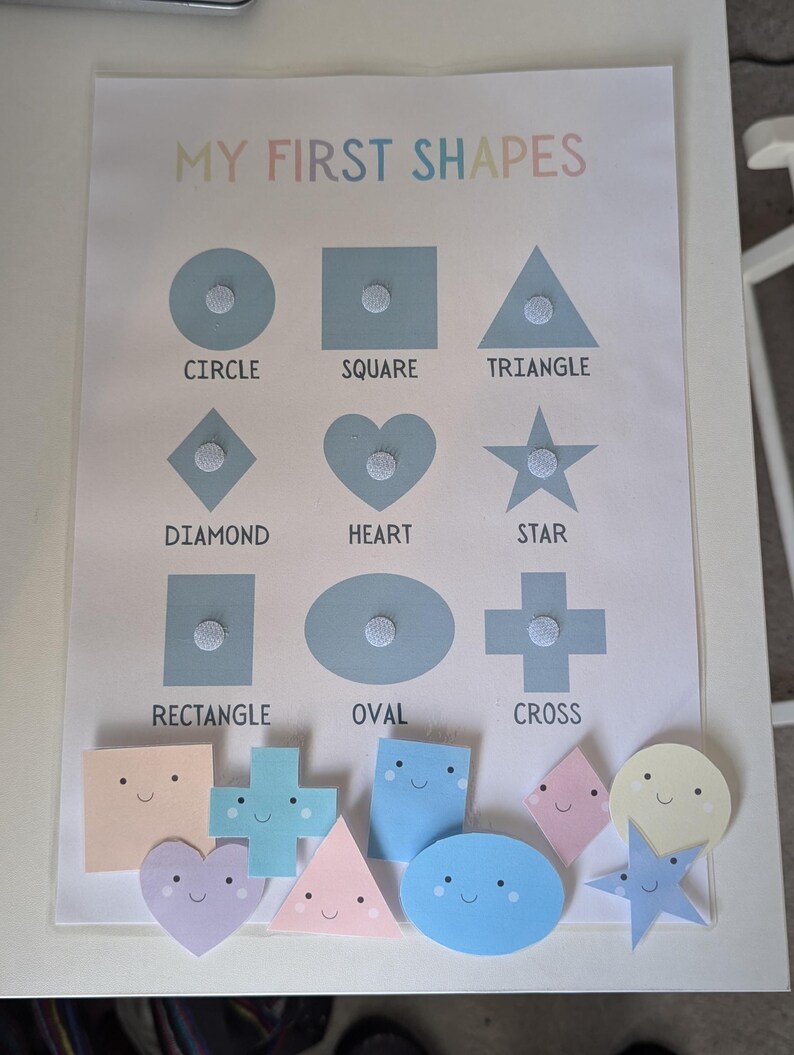 Shape Matching Worksheet | Toddler Learning Shapes Poster | Kids Busy ...