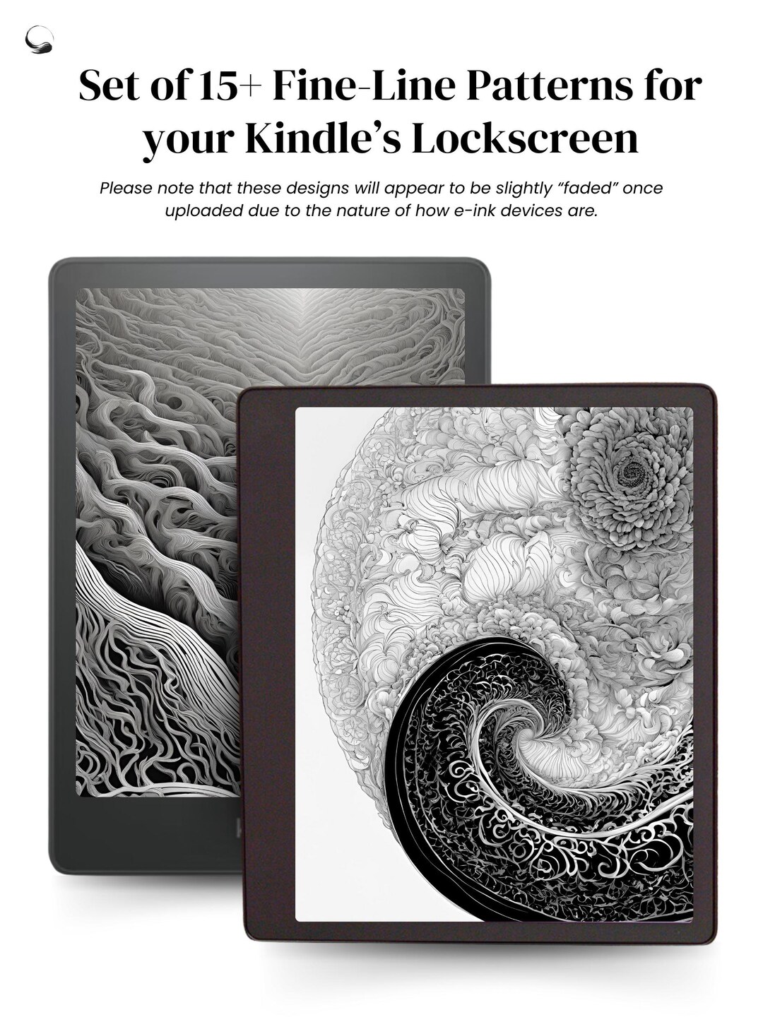 Set of 15+ Kindle Lock Screens - Fine Line Patterns for Kindle Scribe ...