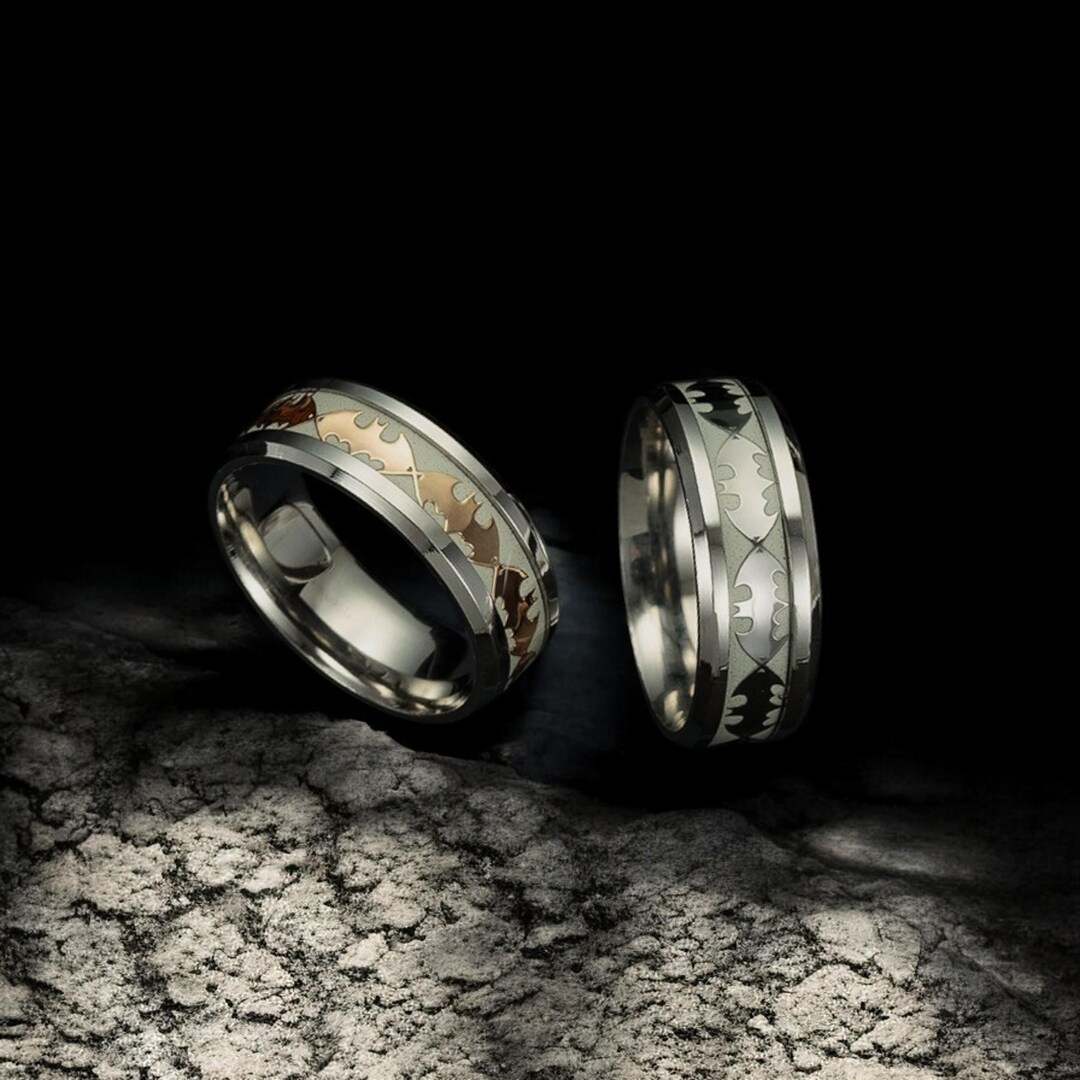 Stainless Steel Bat Couple Rings: Camo & Silver Wedding Bands - Etsy