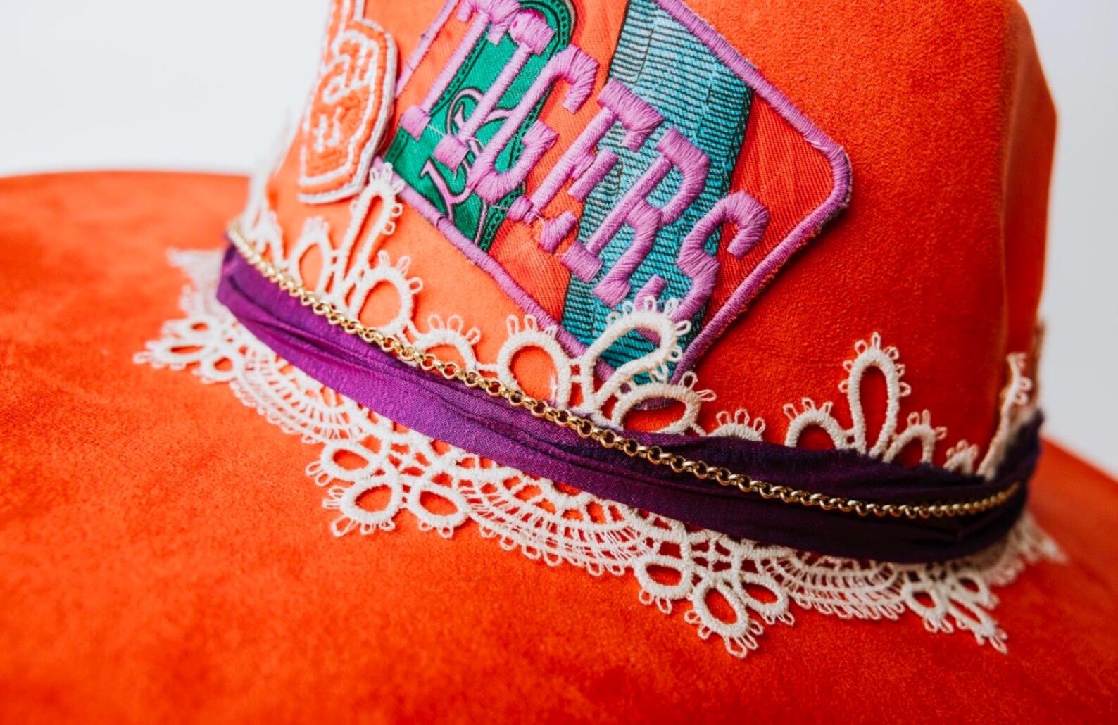 Custom Created Gameday Clemson Fedora Hat With Hermes Scarf Patch ...