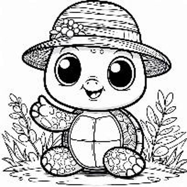 Cute Turtle Colouring Pages - Etsy UK