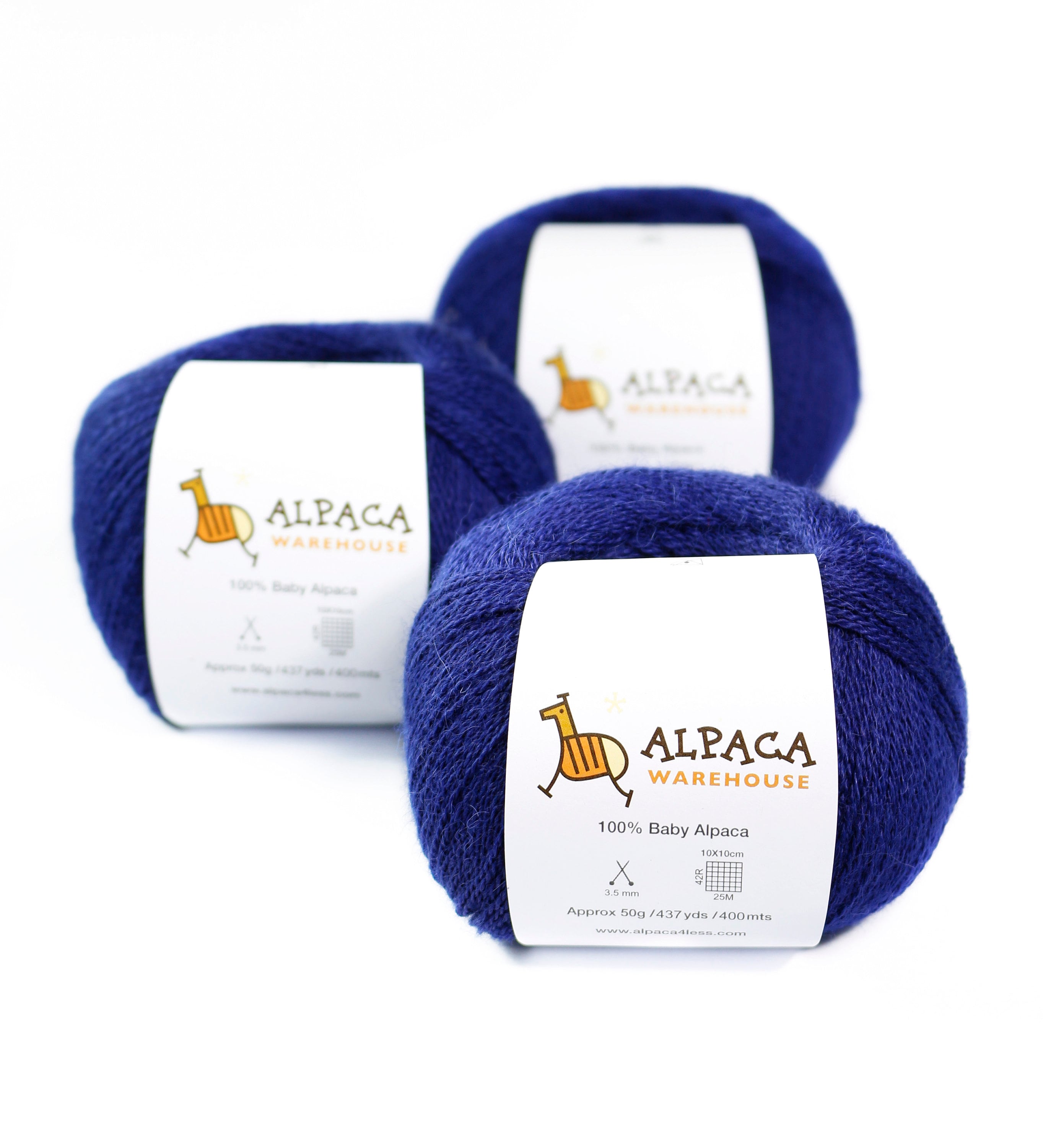 100% Baby Alpaca Yarn Wool Set of 3 Skeins (150 Grams) Lace Weight ...