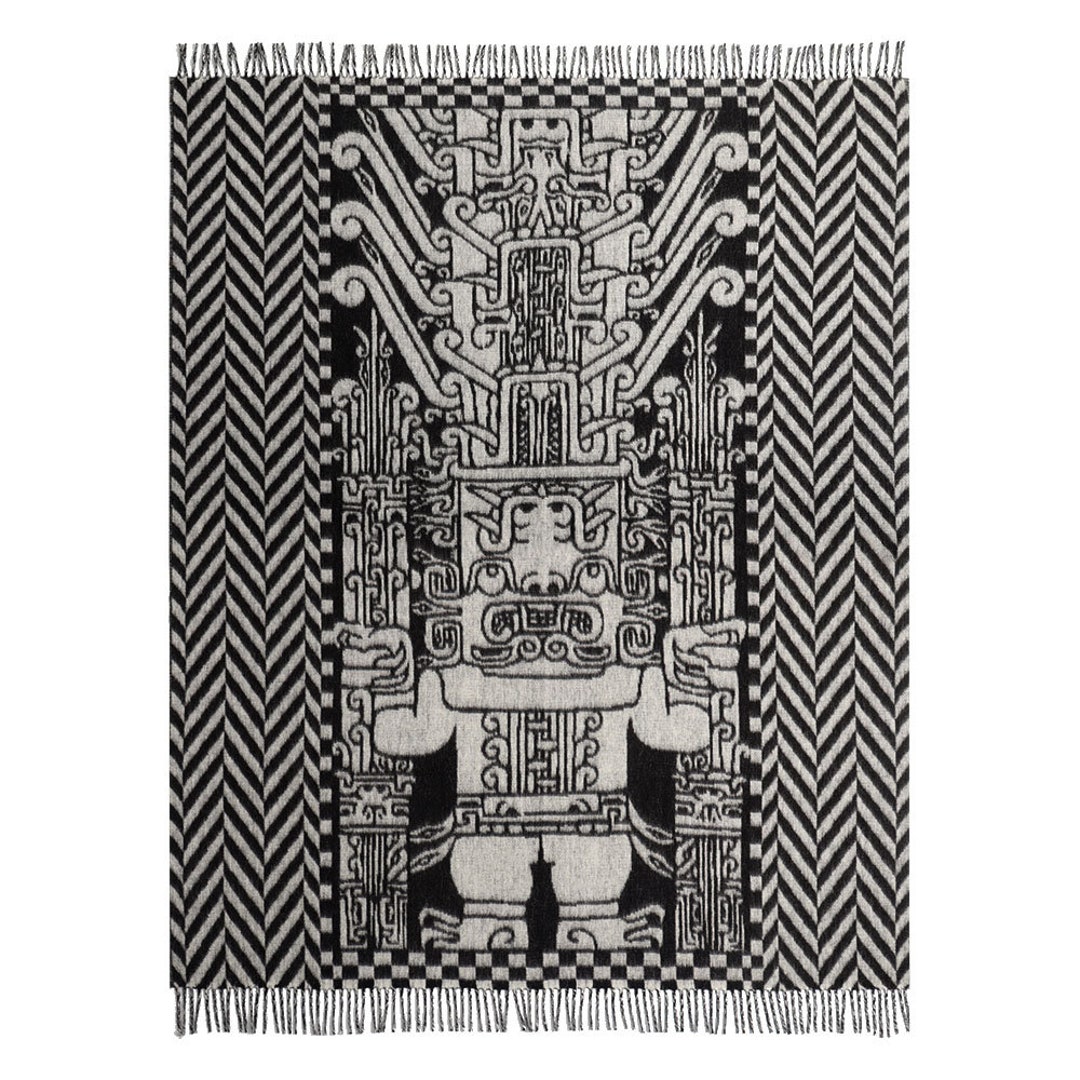 Raimondi Stele - Peruvian Inca Culture Inspired Alpaca Wool Throw ...
