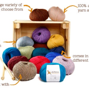 100% Alpaca Yarn Wool Set of 3 Skeins (150 Grams) DK Weight - Heavenly ...
