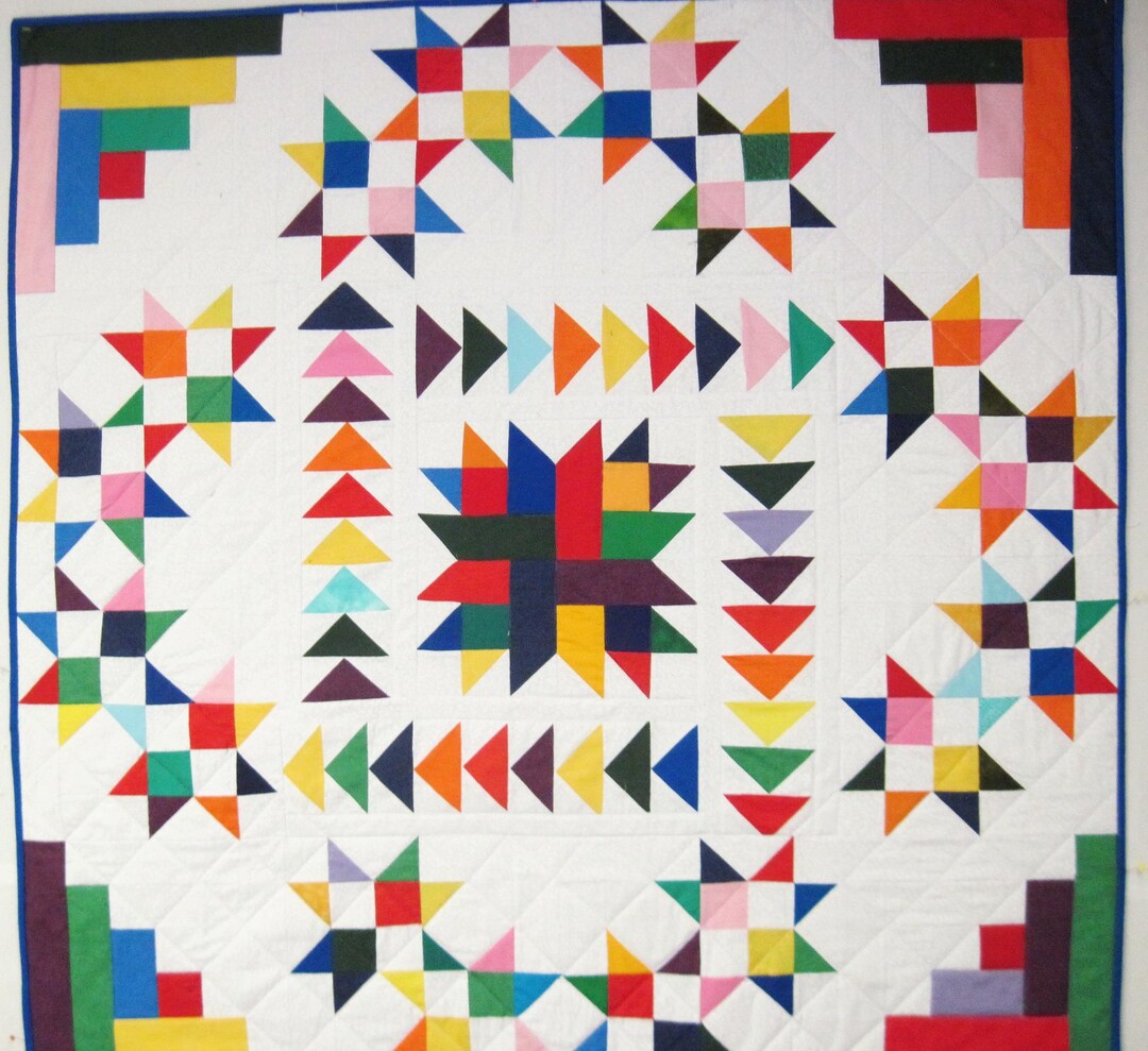 Dynamic Lap Quilt Sofa Throw Quilt Baby Blanket Primary Colors Wall ...
