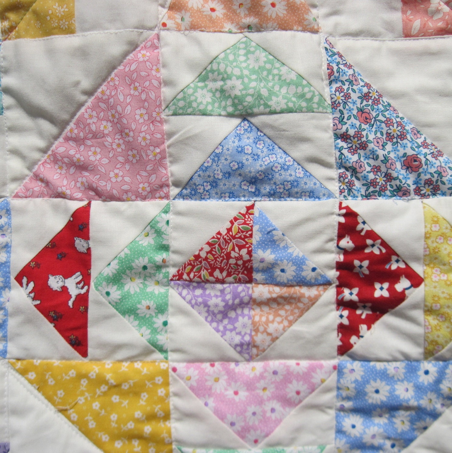 Patchwork Quilt Twin Double Reproduction Thirties Traditional Quilt - Etsy