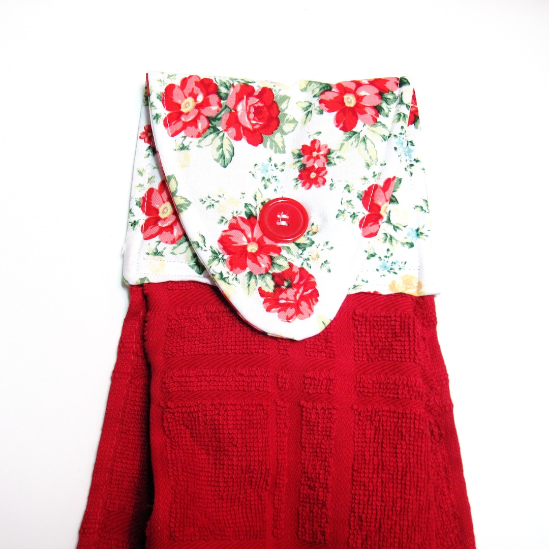 Hanging Kitchen Towel Hand Towel Button Top Pioneer Woman Vintage ...