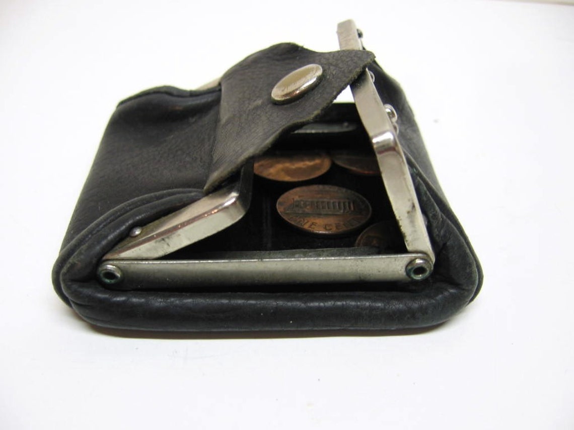 Vintage Old Fashioned Leather Coin Purse | Etsy