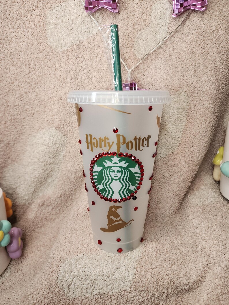Gryffindor Harry Potter Inspired Wizard Era Red Rhinestone Starbucks ...