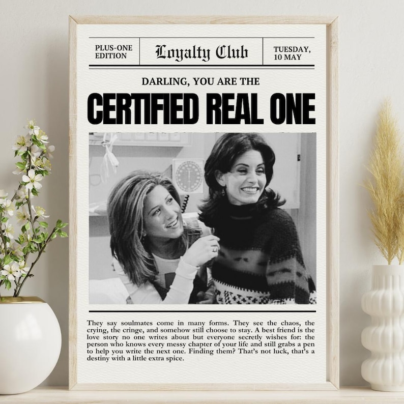 Custom Newspaper Print for Best Friends, Personalized Friendship Gift ...