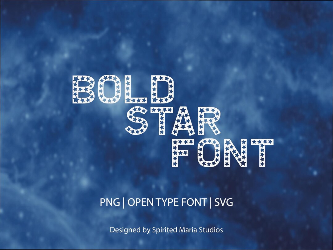Bold Star Font Digital Download, Open Type Font, SVG & PNG Files - Etsy