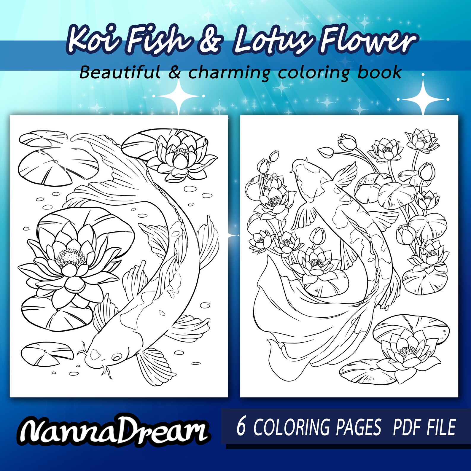 Koi Fish & Lotus Flower: Beautiful, Charming and Imaginative Design ...