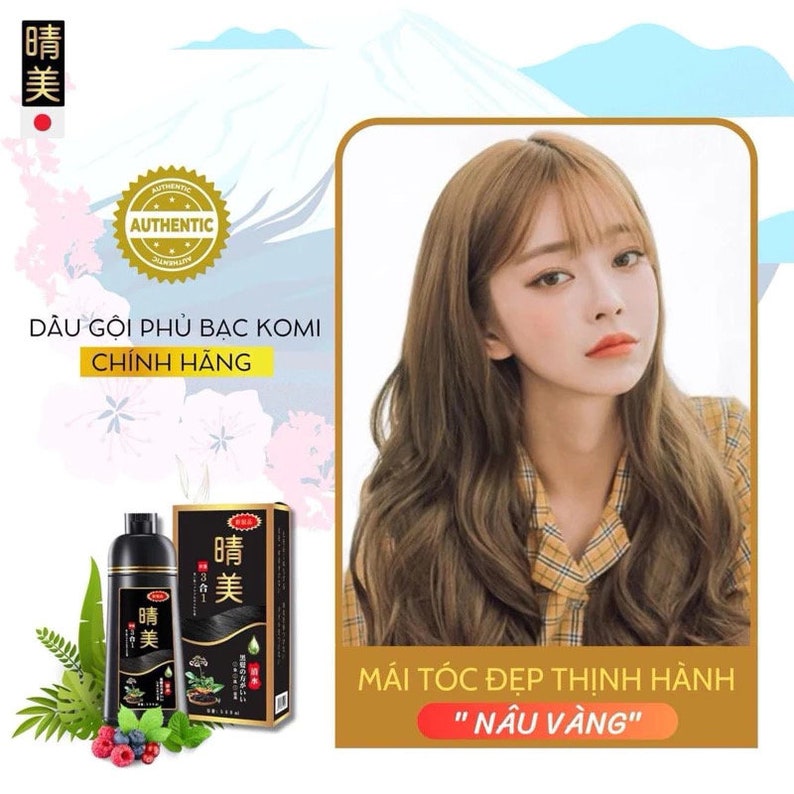 Komi Japanese Hair Color Dye Shampoo 500ml - Dau Goi Phu Bac Nhuom Toc ...