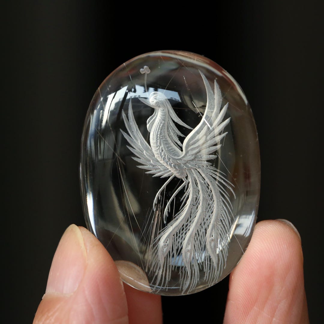 Natural Crystal Hand-carved Phoenix Pendant,unique Crystal Pendant ...