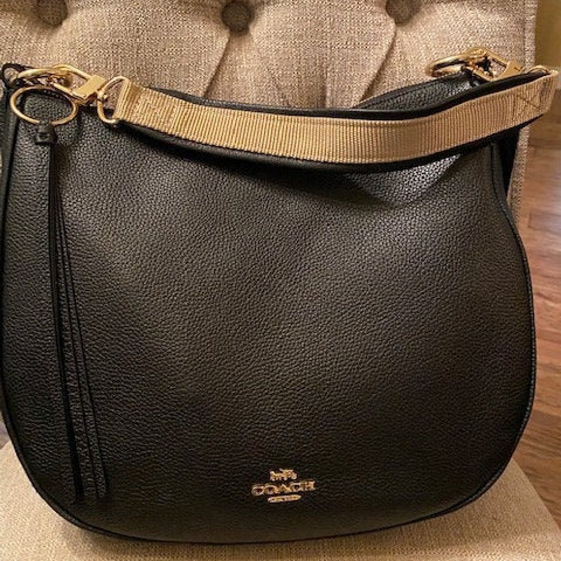 Black Leather Top Handle grab Handle With Nylon Accent 1.5 - Etsy