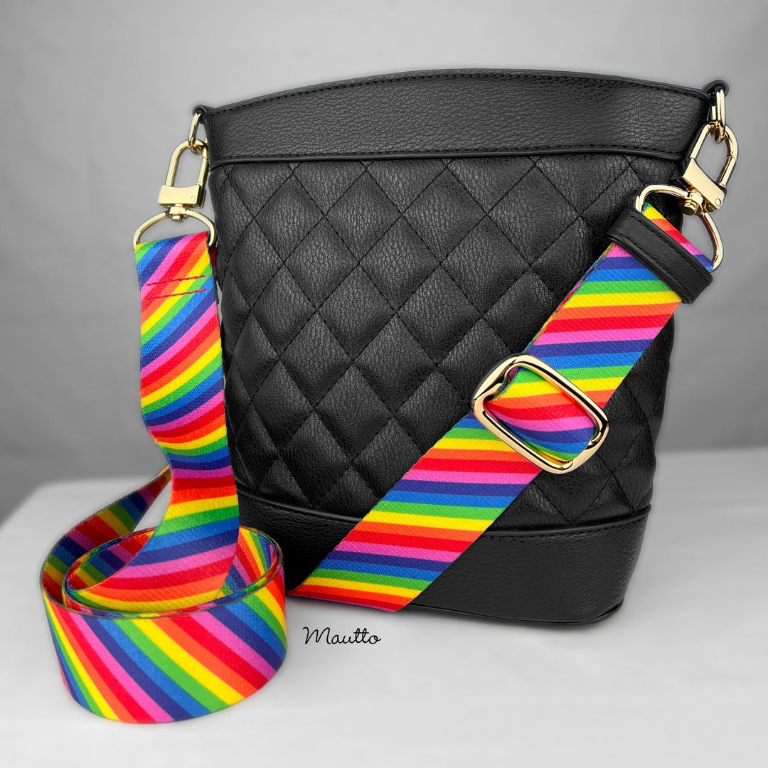 Rainbow Handbag/purse Strap - Wide & Comfy Guitar-style Strap Shoulder ...