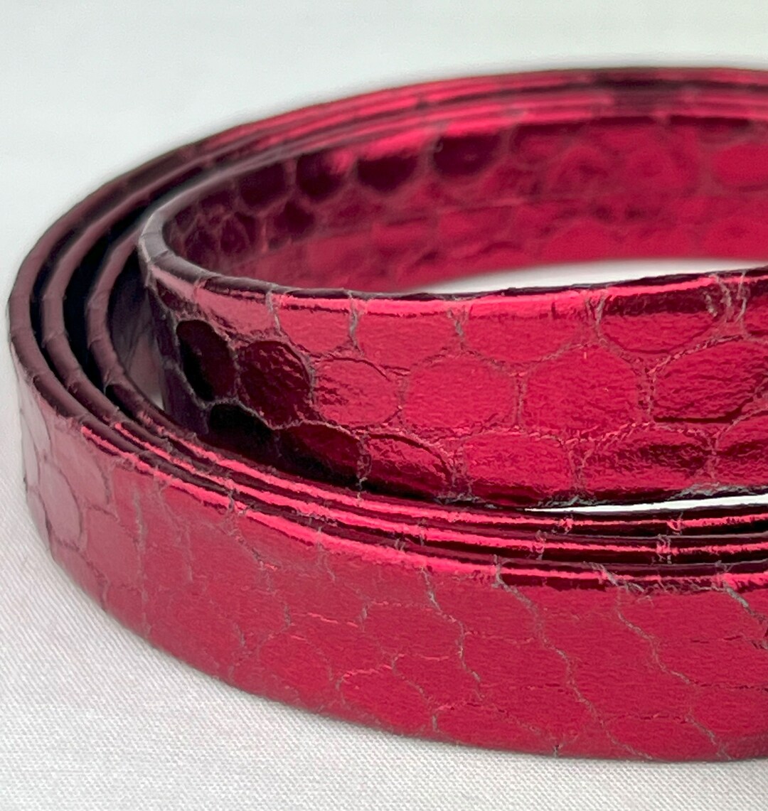 Metallic Ruby Red Maroon Snake Skin Lacing, 1/2 Inch Wide, 36 Inch ...