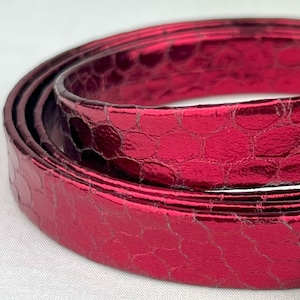 Metallic Ruby Red Maroon Snake Skin Lacing, 1/2 Inch Wide, 36 Inch ...