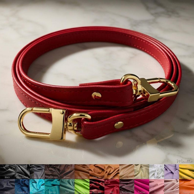 Handmade Leather Long Shoulder Bag Strap - 40" Length, Customize Color ...