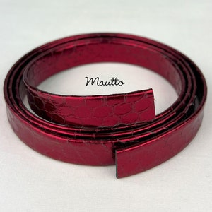 Metallic Ruby Red Maroon Snake Skin Lacing, 1/2 Inch Wide, 36 Inch ...