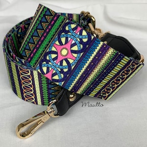 Neon Doodle Strap for Handbags / Purses - Abstract Geometric Design ...