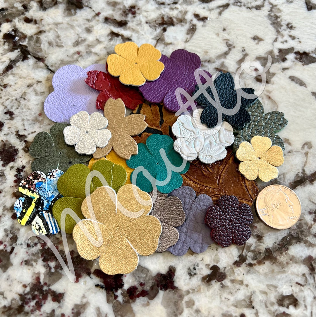 Leather Flower Cutouts - Colorful Pieces for DIY Crafting (20pc 1-2 ...