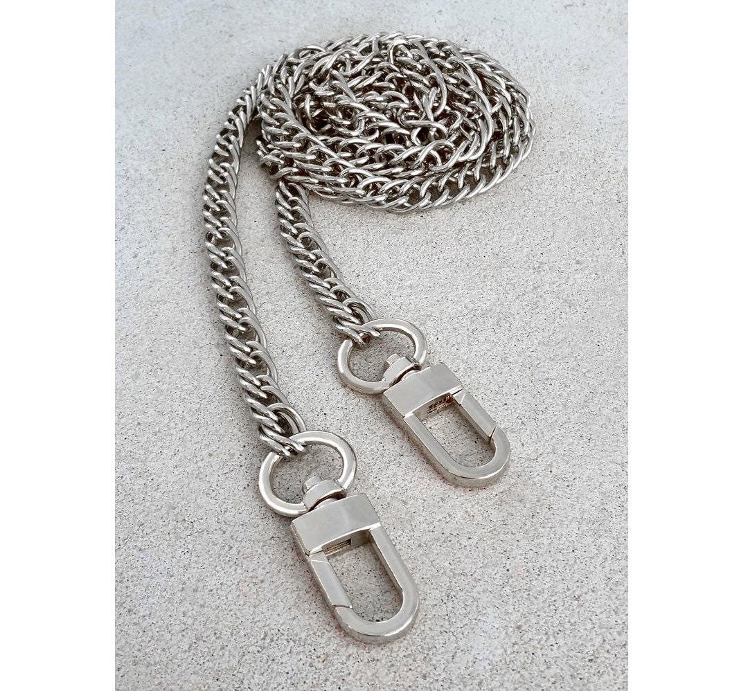 Double Curb Chain - Polished Silver Chain Purse Strap - 3/8" Wide ...