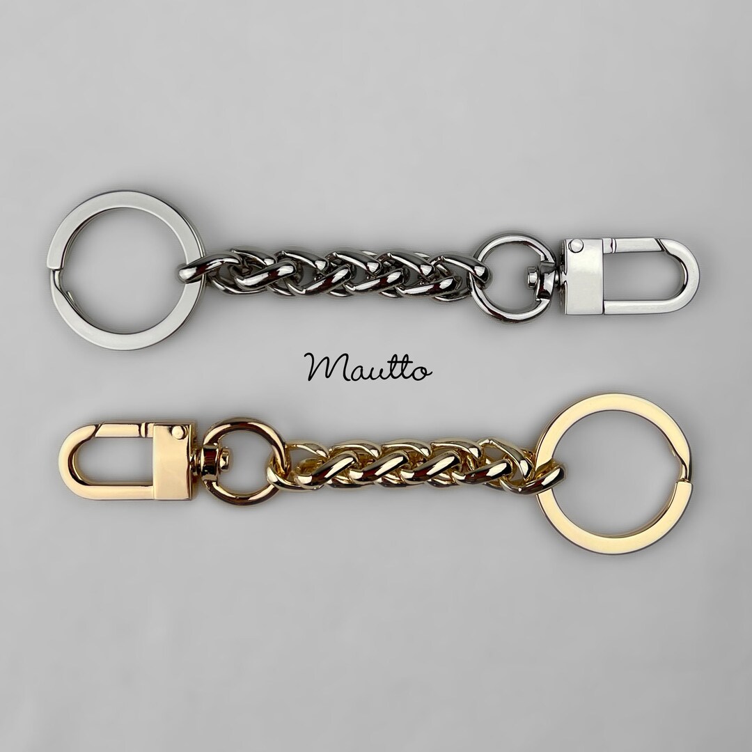 Keychain Accessory for Purse Handbag, Gold or Silver Braided Chain With ...