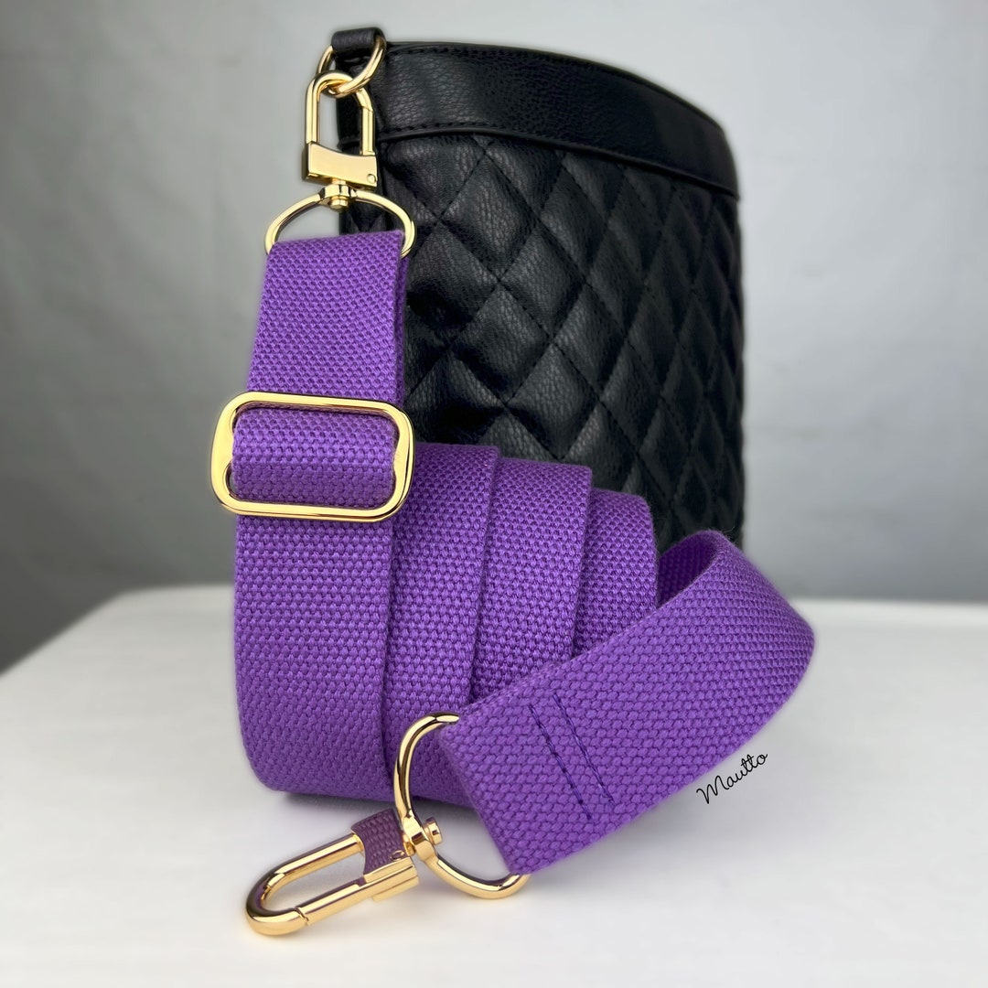 Purple Cotton Canvas Bag Strap: Adjustable Crossbody Replacement - Etsy
