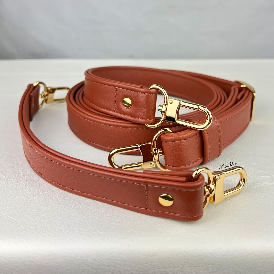Caramel Leather Grab Handle & Crossbody Strap for LV Purse or Handbag ...