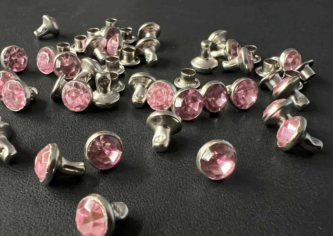 Pink Crystal Diamond Rivets / Buttons - Simulated Gemstone - Contains ...