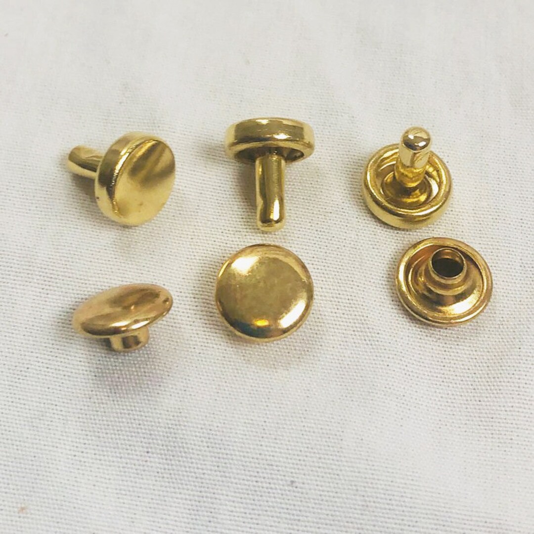 GOLD Flat Top Press Button Rivet Shiny Gold 8932 Contains 80 Sets - Etsy