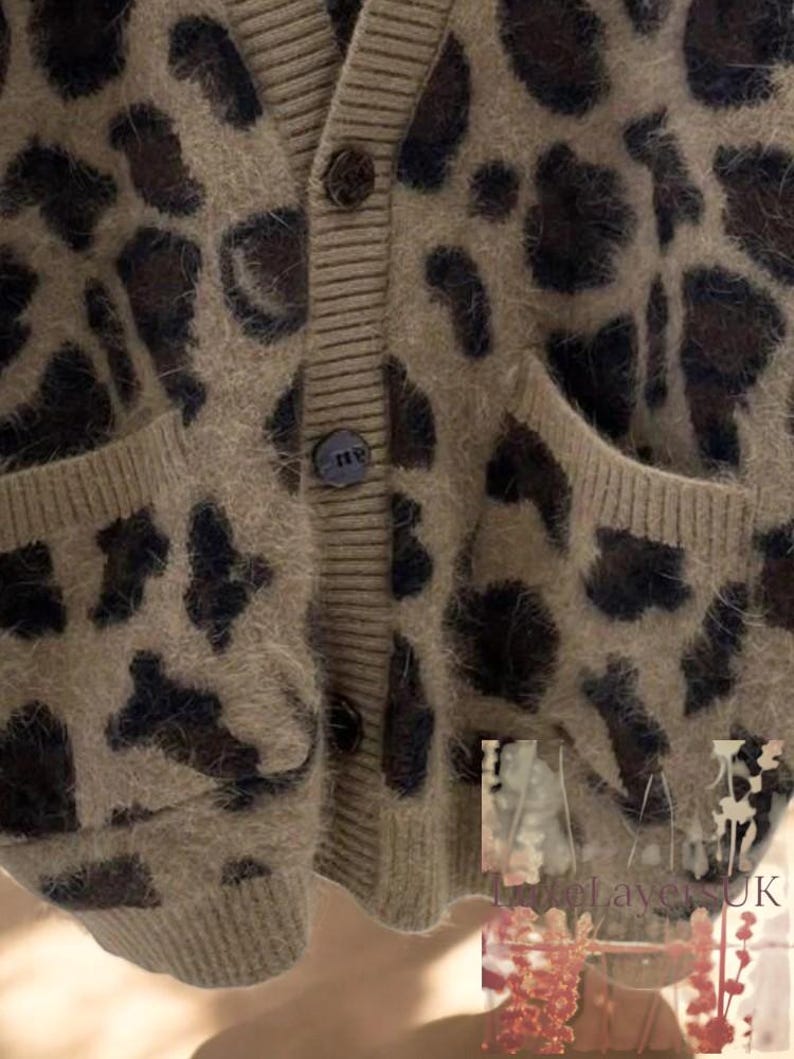 Leopard Print Cardigan | Oversized Fuzzy Sweater | Cozy Knitwear for ...