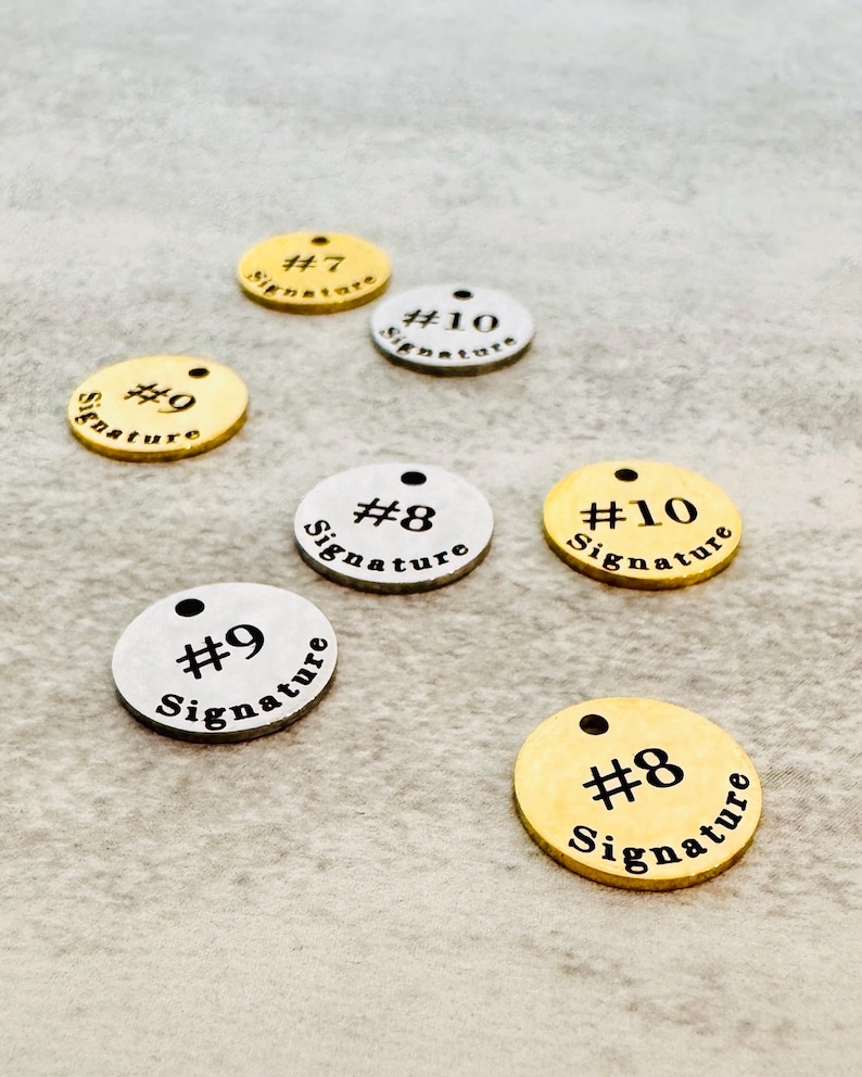 Custom Metal ID Tags for Permanent Jewelry Display, 13mm Laser Engraved ...