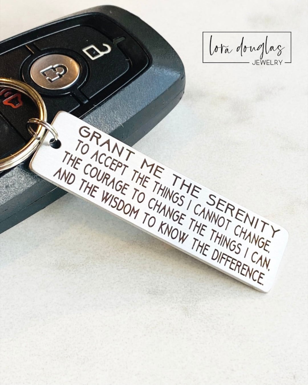 Serenity Prayer Keychain, Personalized Keychain, Metal Keychain ...