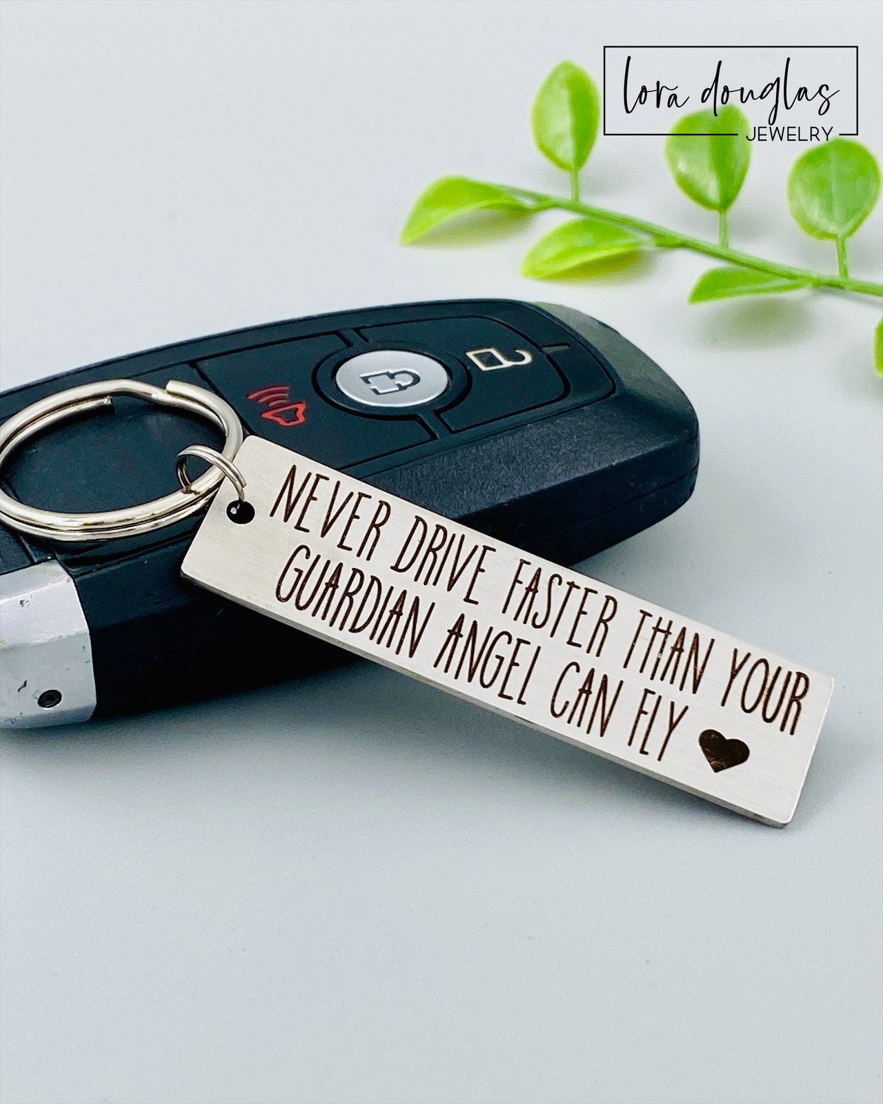 Guardian Angel Keychain, Never Drive Faster Than Your Guardian Angel ...