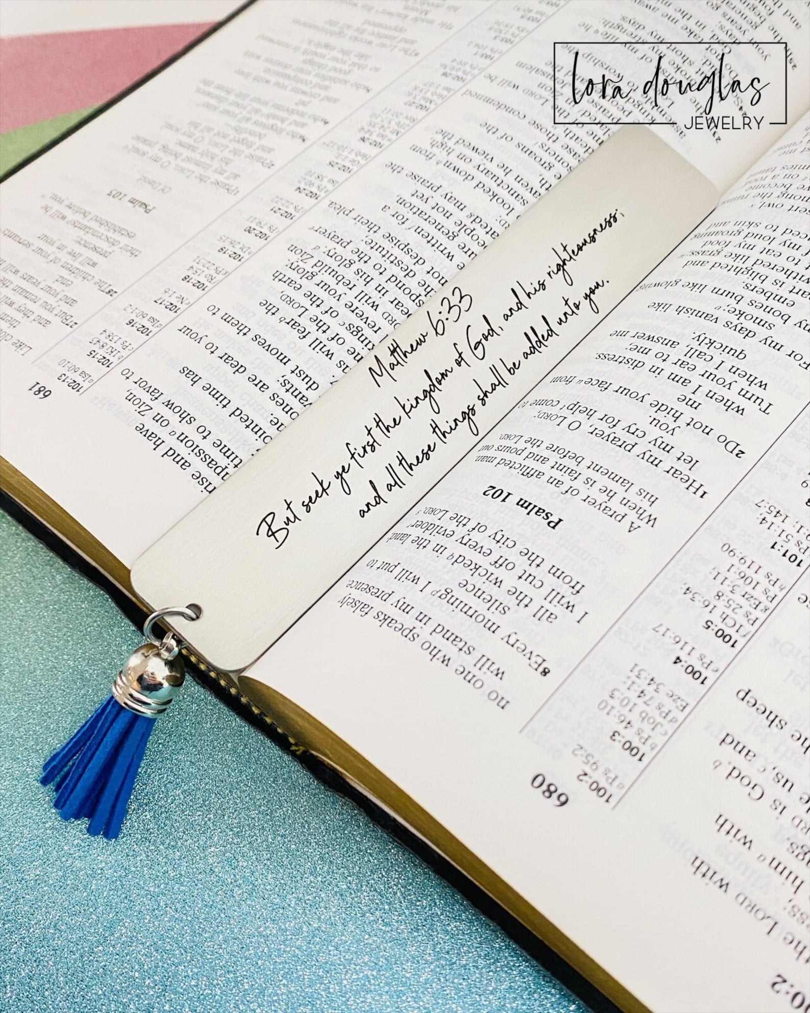 Engraved Bible Verse Bookmark, Silver Stainless Steel Bookmark Laser ...