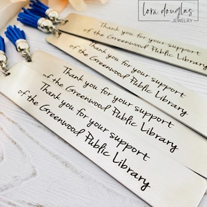 Engraved Metal Bookmark, Personalized Stainless Steel Bookmark With ...