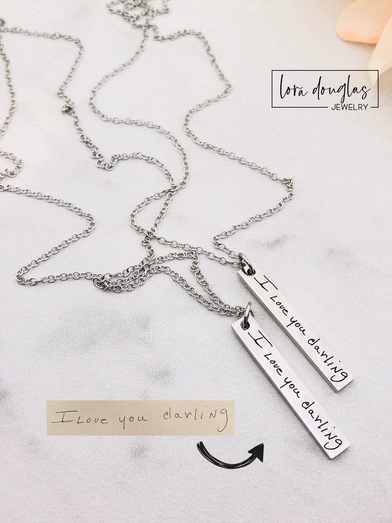 Handwriting Jewelry Engraved Handwriting Handwriting | Etsy