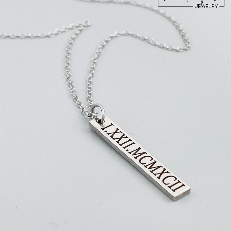 Roman Numeral Necklace - Etsy