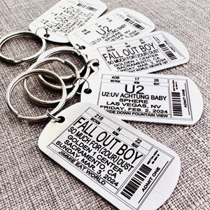 Custom Ticket Stub Keychain With Personalized Engraving, Metal Ticket ...