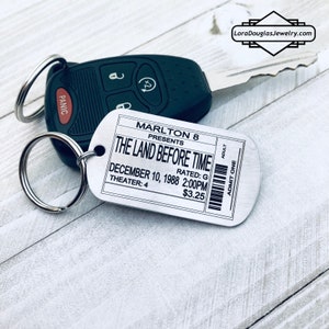 Personalized Movie Ticket Keychain, Movie Ticket Keychain, Ticket ...