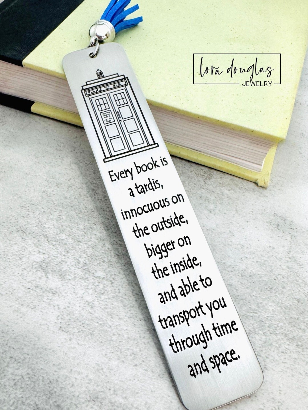 Dr. Who Bookmark, Every Book is a Tardis, Laser Engraved Silver Metal ...