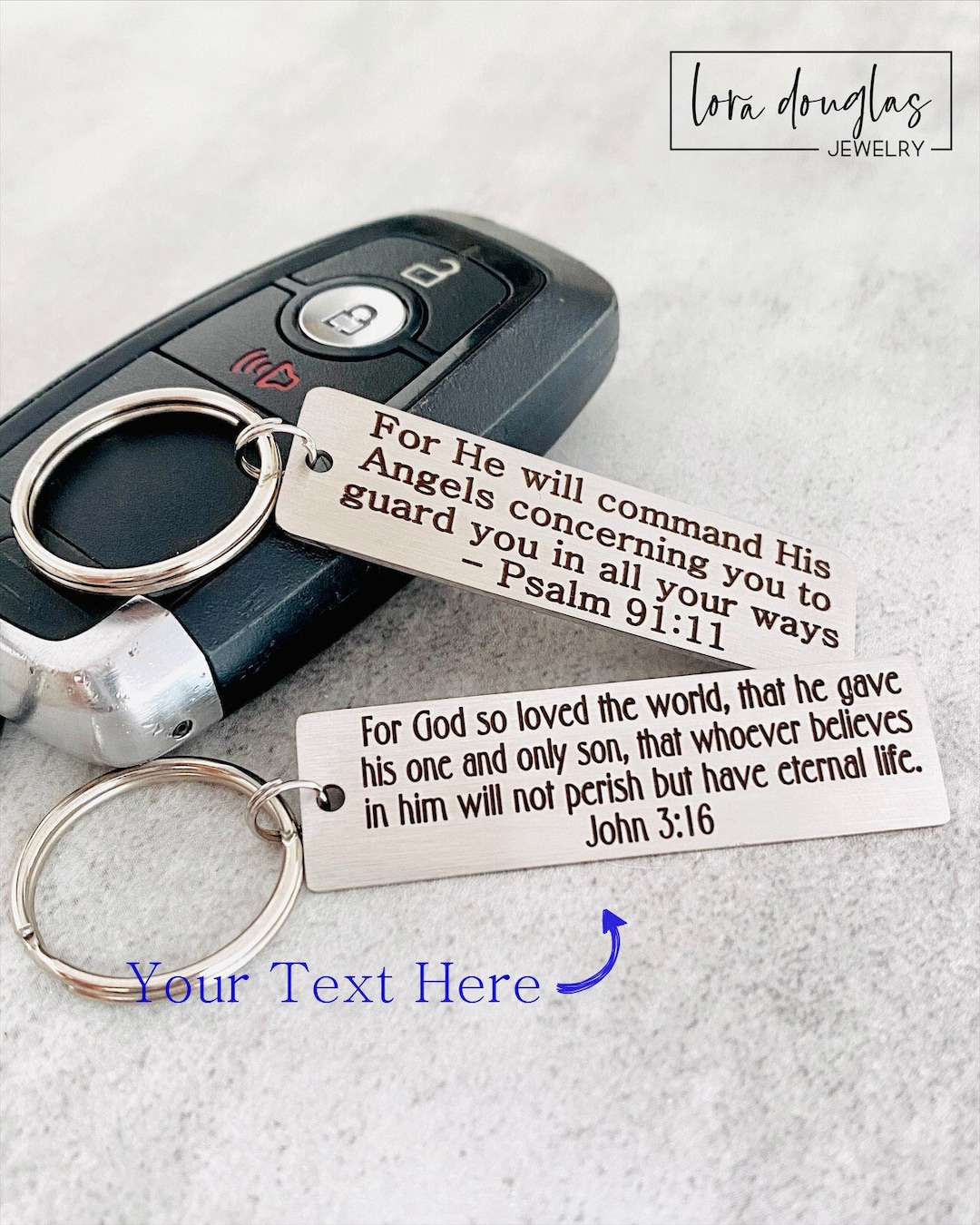Bible Verse Keychain, Personalized Keychain, Metal Keychain, Engraved ...
