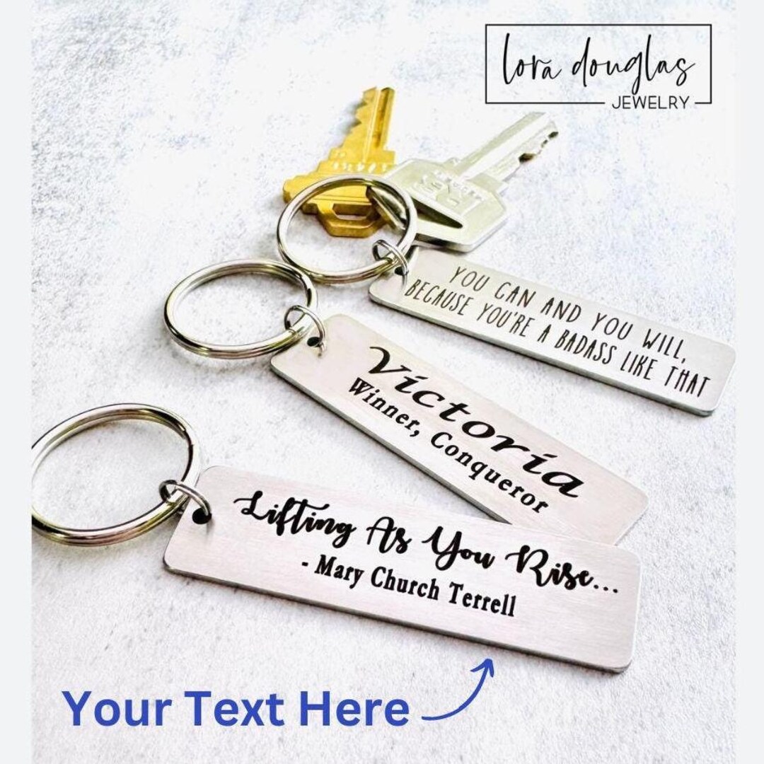 Custom Engraved Metal Keychain, Personalized Silver Stainless Steel ...