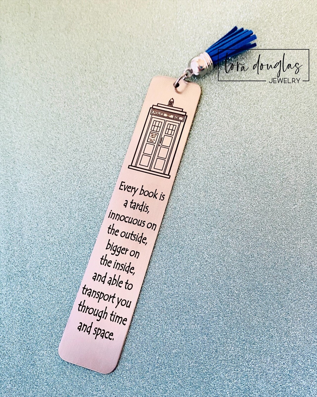 Dr. Who Bookmark, Every Book is a Tardis, Laser Engraved Silver Metal ...