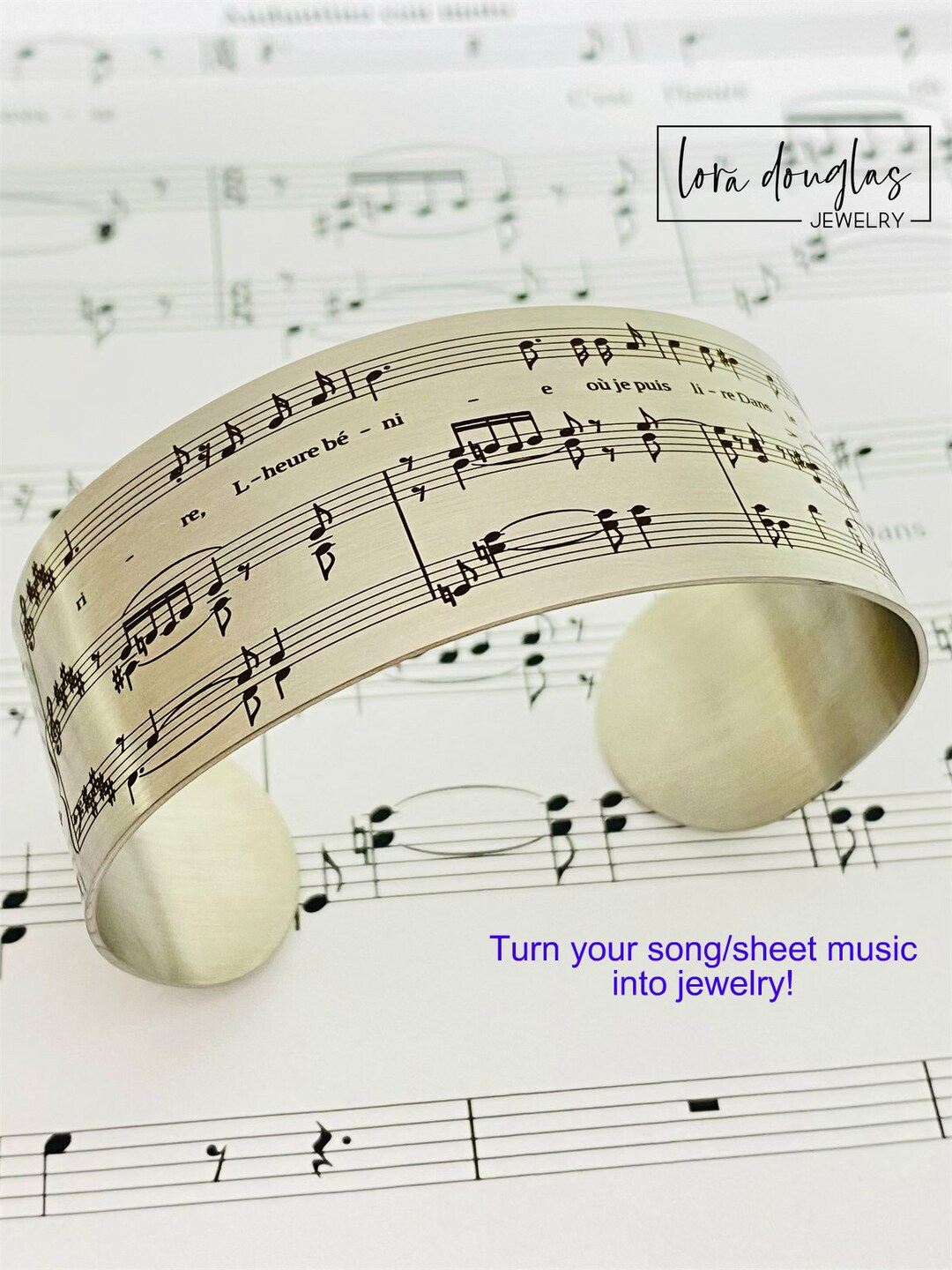 Sheet Music Bracelet, Personalized Sheet Music Bracelet, Custom Sheet ...