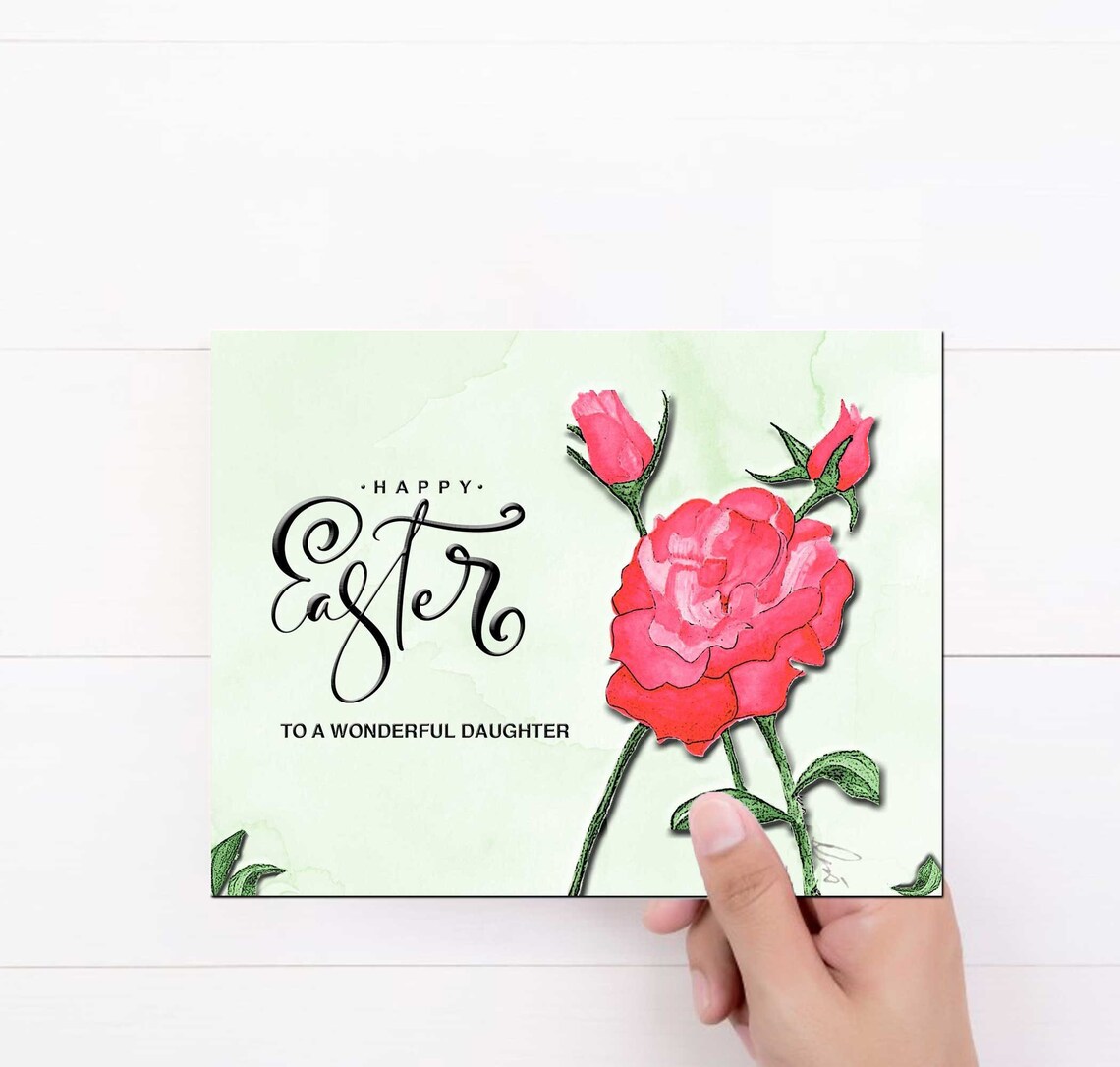 Easter Card for Daughter Happy Printable Greeting - Etsy