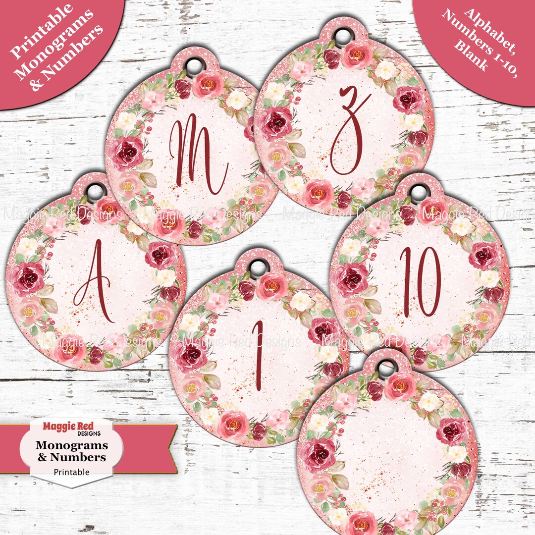 Printable Monograms, Printable Alphabet Letters, Monogram Gift Tag ...