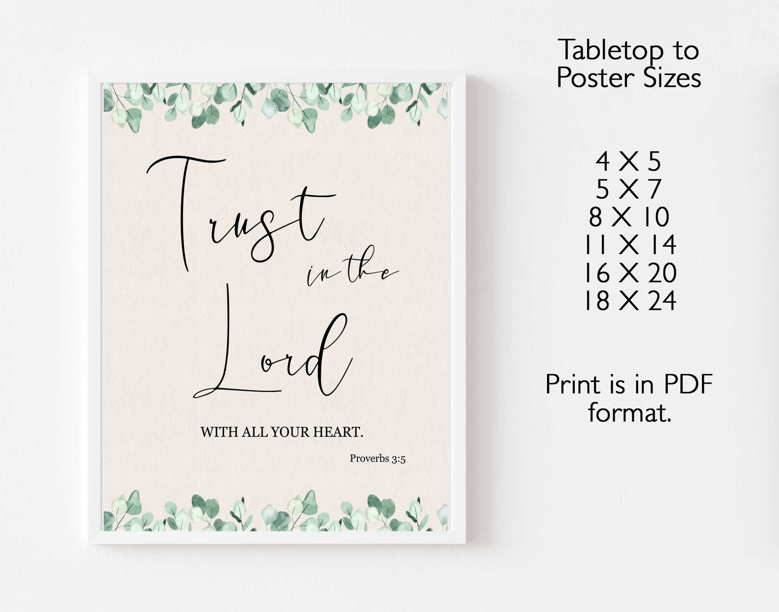 Trust in the Lord Bible Verses Wall Decor Tabletop Print | Etsy